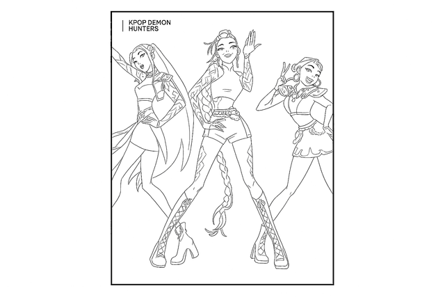 Free Printable HUNTR/X Coloring Pages | KPop Demon Hunters