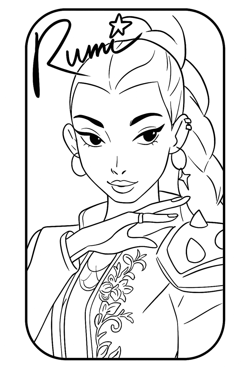 Free Printable HUNTR/X Coloring Pages | KPop Demon Hunters